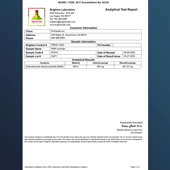 ProHealth Longevity NMN Pro™ Lozenges - Uthever® NMN, 250 mg, 30 Lozen – The Swell Score